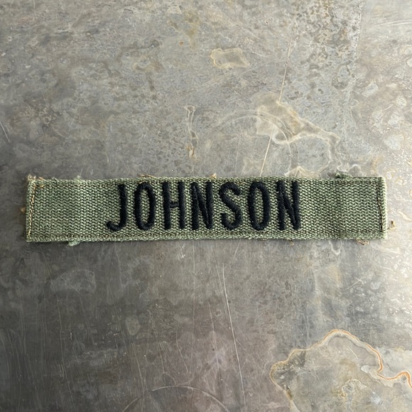 Other | Johnson Embroidered Vintage Army Green Military Name Tape Patch ...